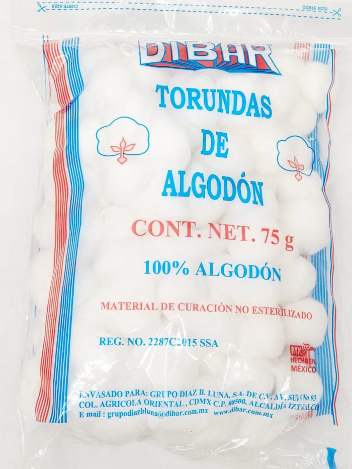 Torundas de Algodon Dibar 75 Grs - Aicmx